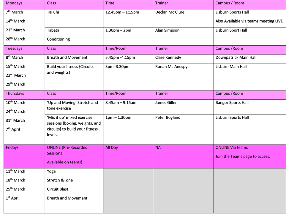 Feel Good Fitness Programme - SERC